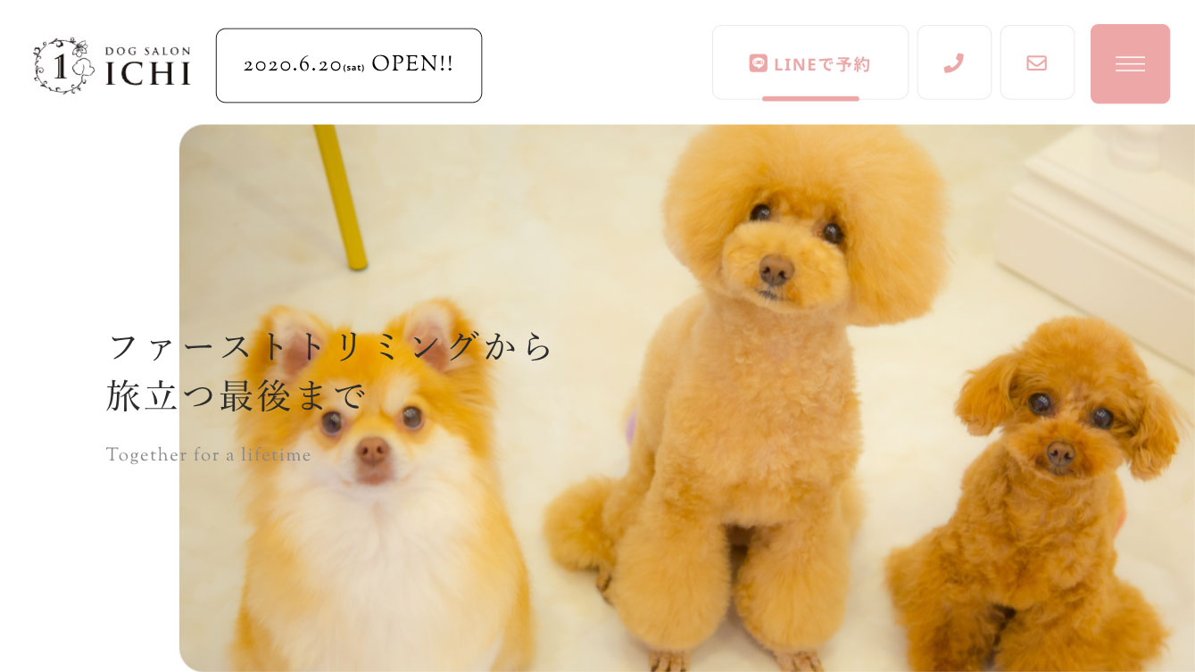 DOG SALON ICHI | 豆象設計股份有限公司 | 位於日本的德島、大阪和台灣的網站製作公司